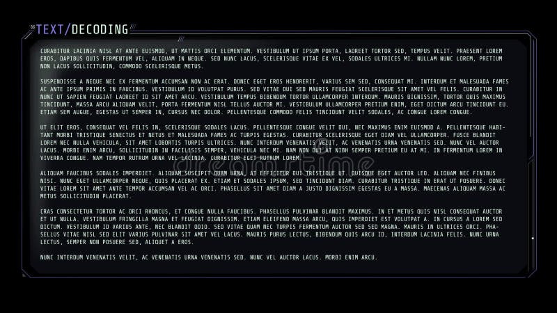A Window For Decoding A Large Array Of Text With Scan Effect Stock Video Video Of