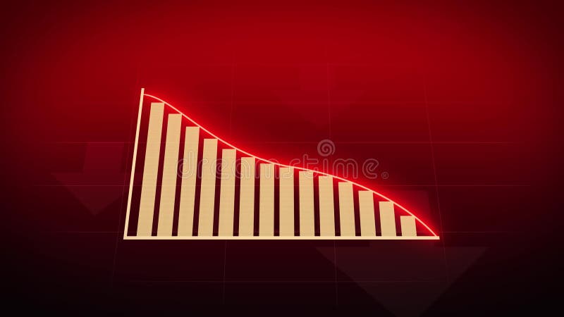 Decrease Graph Chart Diagram. Business Chart Animation. Red Line Stock ...