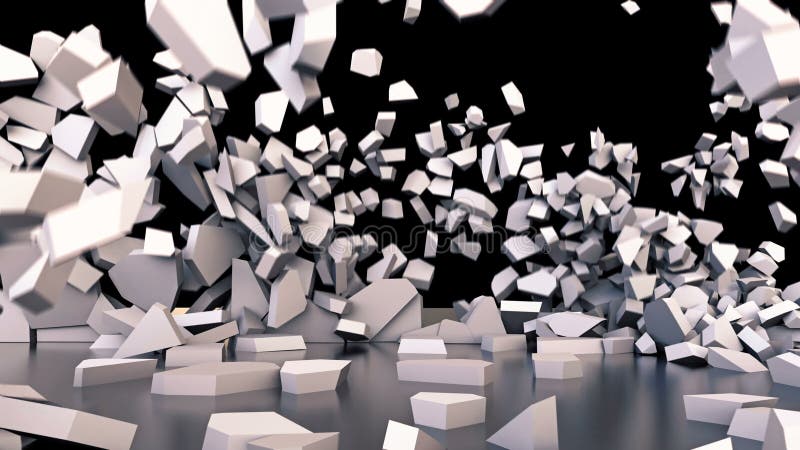 Animation Depicting a Crumbling, Collapsing Wall. Stock Video - Video ...