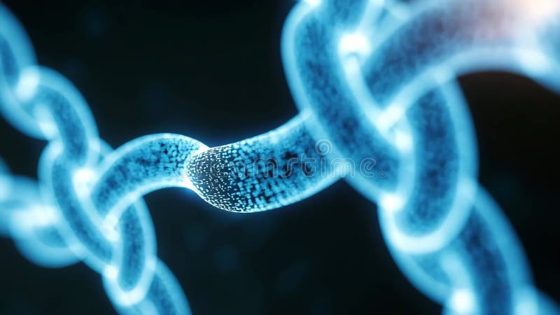 Glowing Metallic Chain Links Futuristic Tech Concept Animation Stock ...