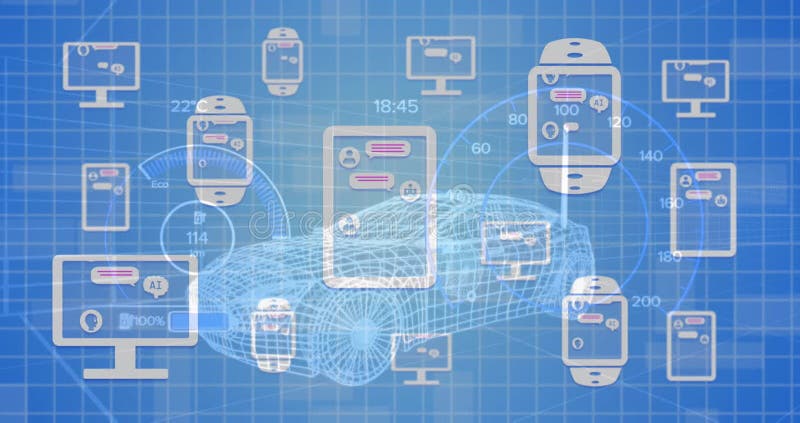 Animation of Desktop Showing Online Ai Chat Processing on Electronic ...