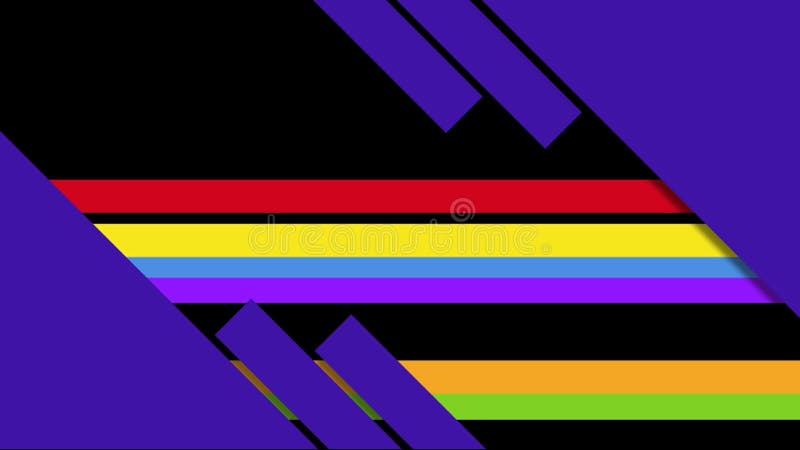 Animation of Diagonal Blue Blocks Over Colourful Horizontal Stripes on ...