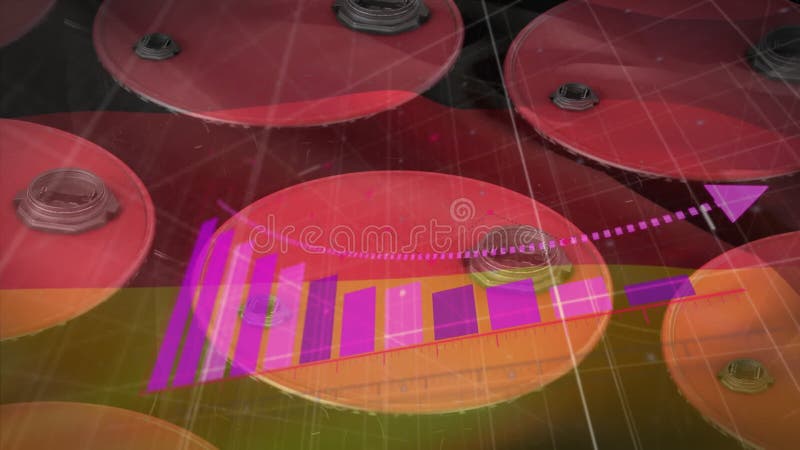 Animation of Diagram, Data Processing and Flag of Germany Over Barrels ... Animation of Diagram, Data Processing and Flag of Germany Over Barrels ...