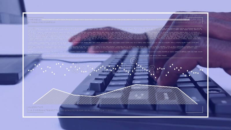 Animation of Diagrams and Data Processing Over Man Using Computer Stock ...