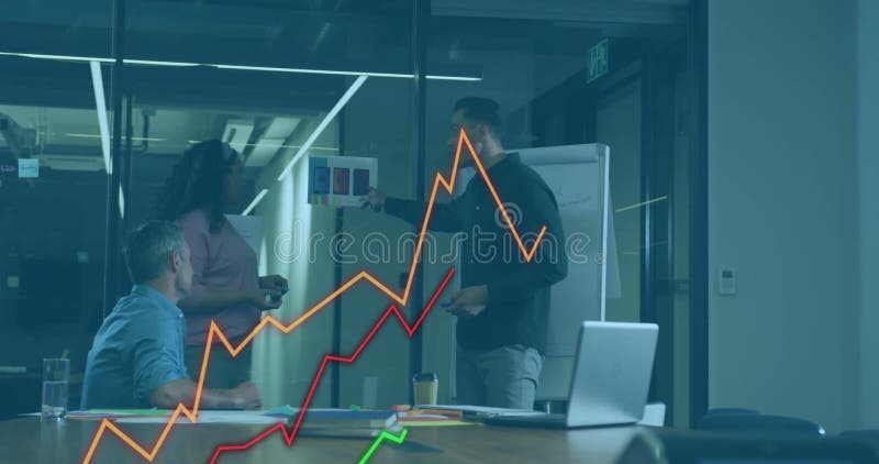 Animation of Diagrams Over Diverse Colleagues Discussing Work in Office ... Animation of Diagrams Over Diverse Colleagues Discussing Work in Office ...