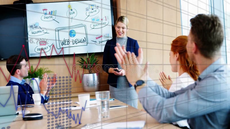 Animation of Diagrams Over Diverse Colleagues Discussing Work in Office ... Animation of Diagrams Over Diverse Colleagues Discussing Work in Office ...