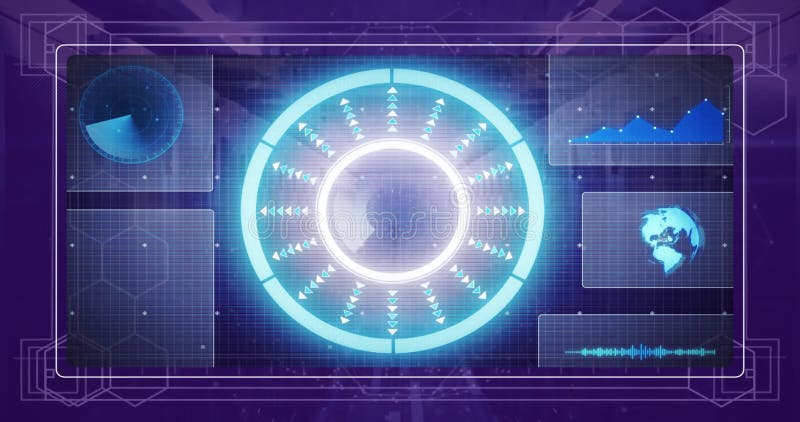 Animation of Diagrams, Scope Scanning and Data Processing Over Server Room Stock Footage - Video ...