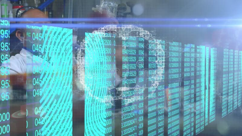 Animation of Digital Brain and Data Processing Over Biracial Male ...