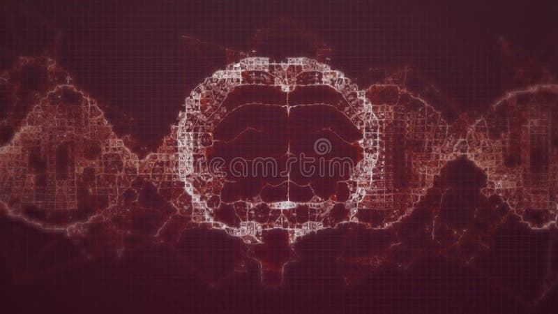Animation of Digital Brain and Dna Strand on Red Background Stock Video ...