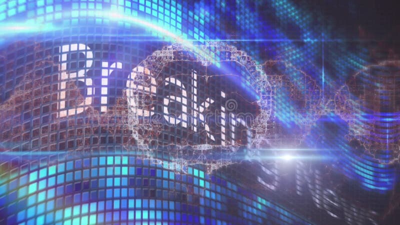 Animation of Digital Brain and Light Trails Over Moving Columns on ...