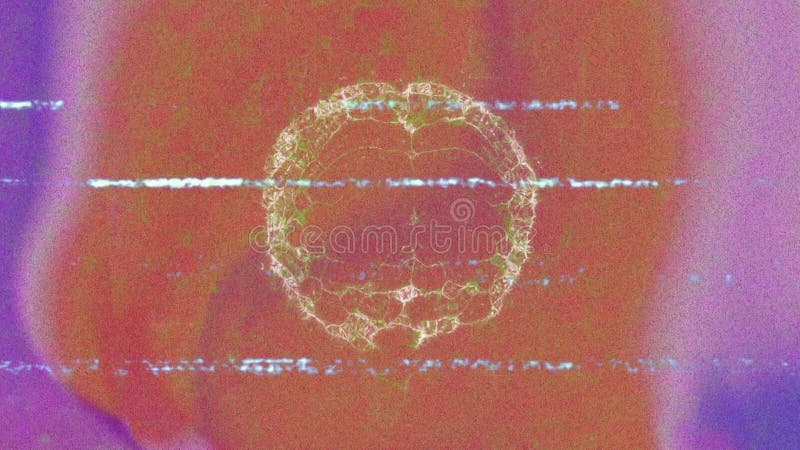 Animation of Digital Brain Pattern with Glitch Effects on Colorful ...