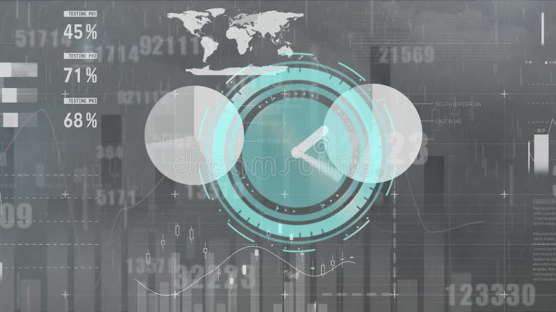 Animation of Digital Clock, Changing Numbers, Infographic Interface ...