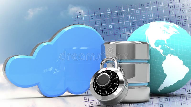 Animation of Digital Cloud, Server, Chart and Globe Stock Video - Video ...