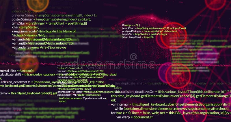 Animation of Digital Computer Icons Interconnecting with Lines and Programming Language Data ...