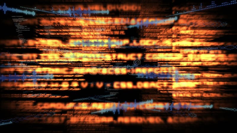 Animation of Digital Computer Language and Graphs Moving in Loop on Black Background Stock ...