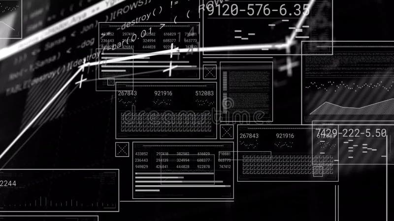 Animation Of Digital Data And Coding Elements Overlaying Abstract Black