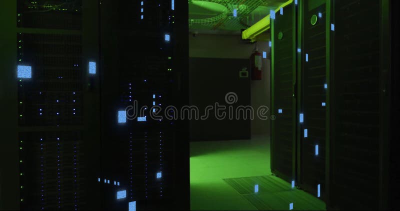 Animation Of Digital Data Processing And Circuit Board Over Computer