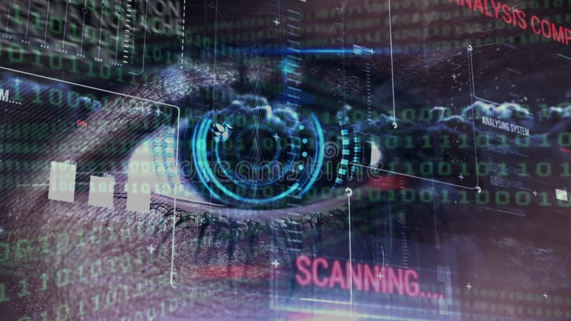 Animation of Digital Data Processing Female Eye Stock Video - Video of ...