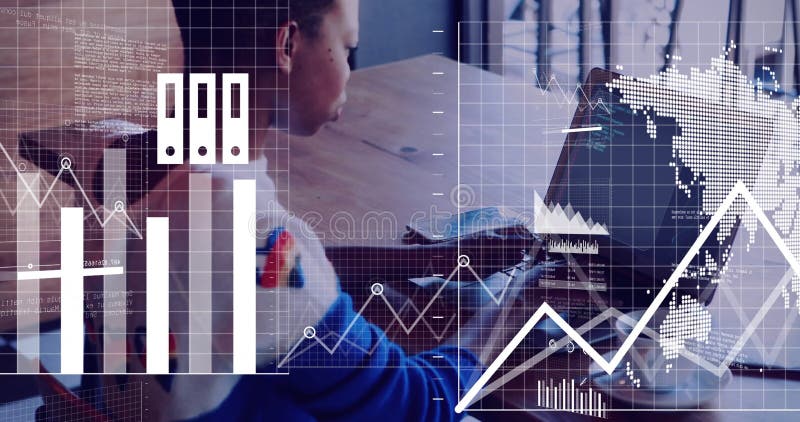 Animation of Digital Data Processing Over African American Woman Using ...