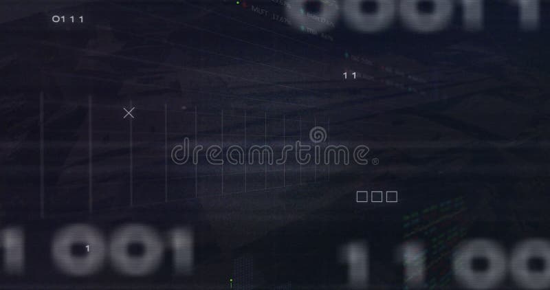 Animation Of Digital Data Processing Over Computer Circuit Board Stock