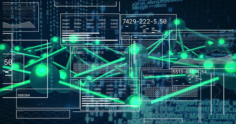 Animation of Digital Data Processing Over Dna Strand and Screens Stock ...