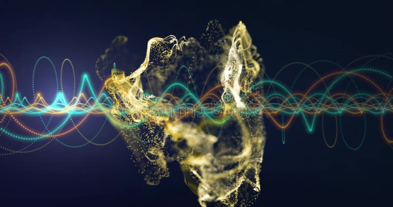 Animation of Digital Data Processing Over Glowing Mesh of Connections ...