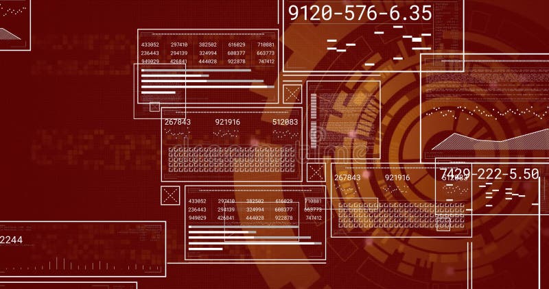 Animation Of Digital Data Processing Over Scope Scanning Stock Video