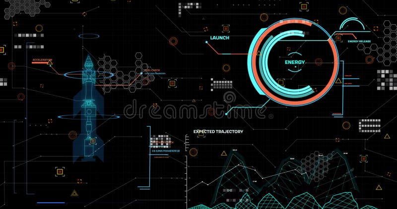 Animation of Digital Data Processing and Scan Scoping Over Black Background Stock Video - Video ...