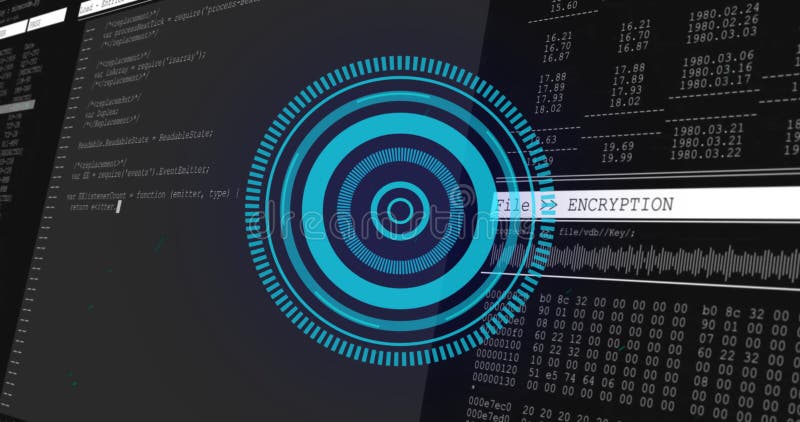 Animation Of Digital Encryption With Coding And Circular Interface In
