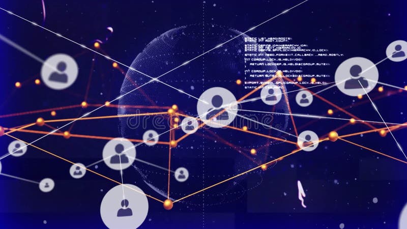 Animation of Digital Globe with Network of Connected Profiles and Data ...