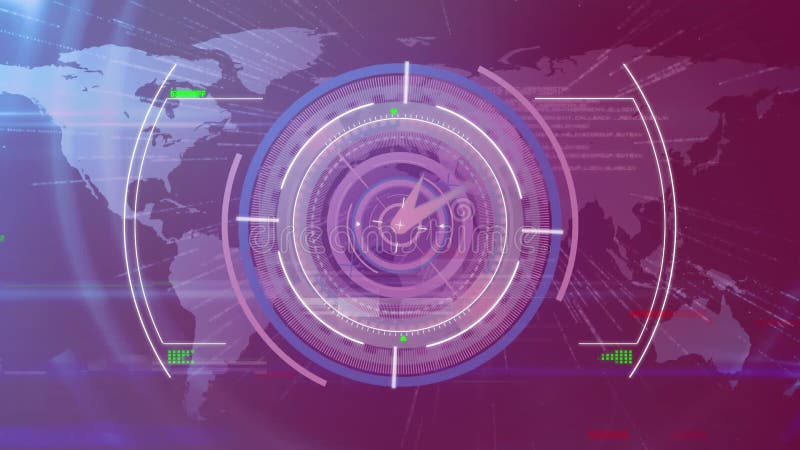 Animation of Digital Graphical Scope Scanning with Timer Over Coding and World Map Stock Video ...