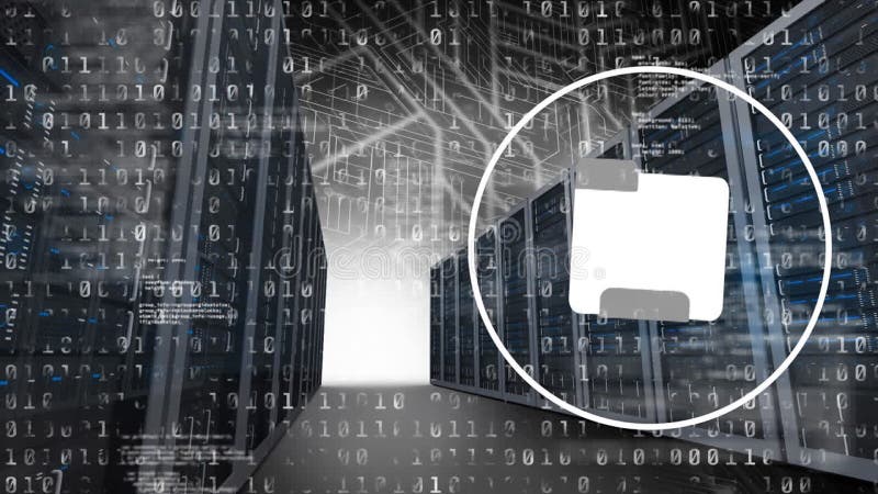 Animation of Digital Icon, Binary Coding and Data Processing Stock Footage - Video of online ...