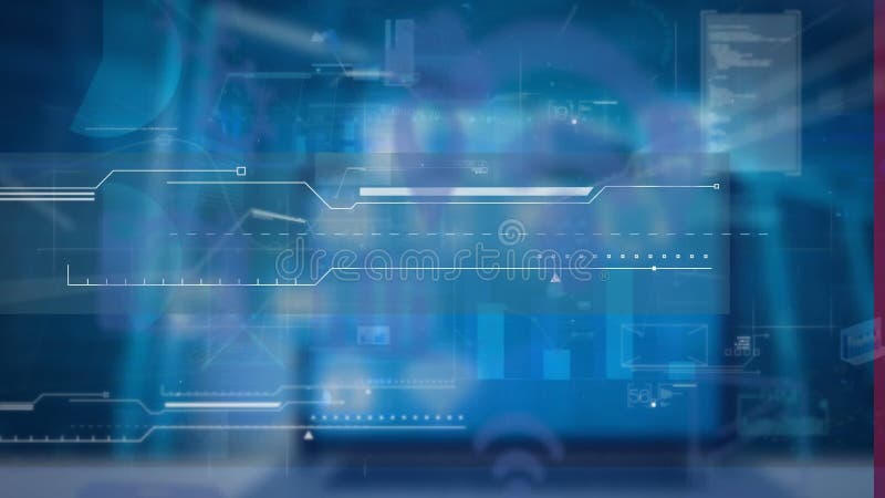 Animation of Digital Icons and Interface with Data Processing Against ...