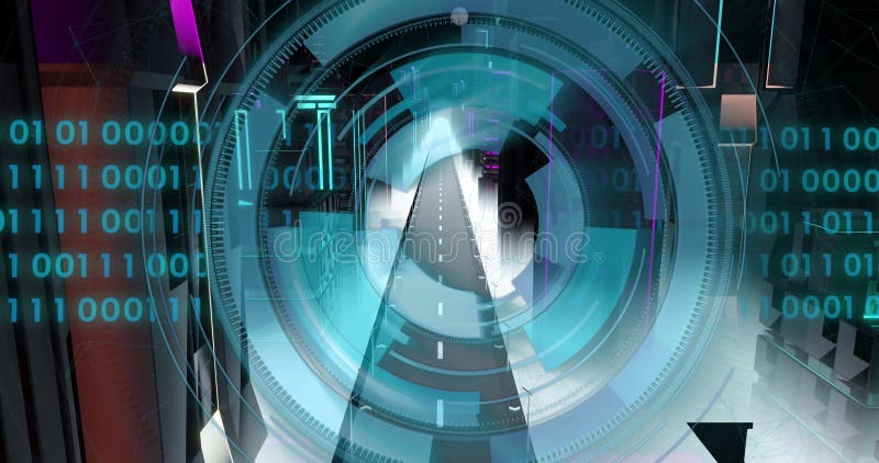 Animation of Digital Interface with Binary Coding Over Metaverse Stock ...