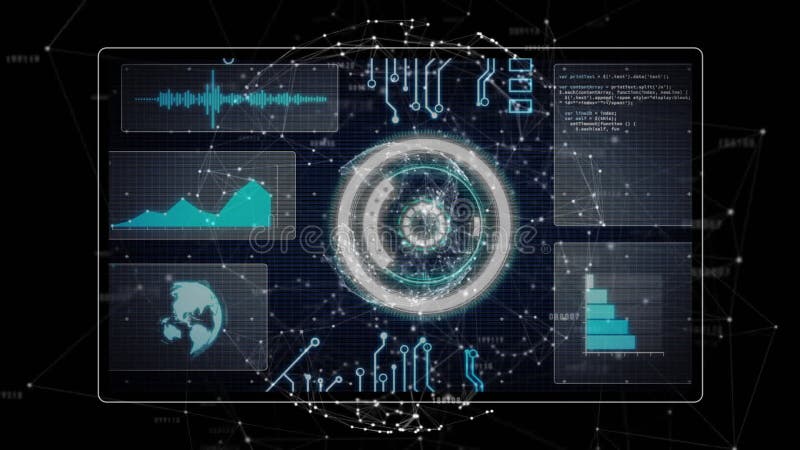 Animation of Digital Interface with Data Charts and Graphs in School ...