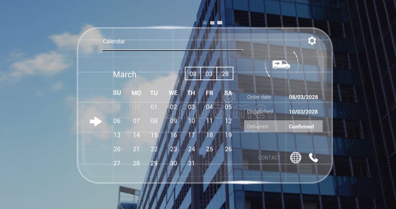 Animation of Digital Interface with Data Processing Over Office ...