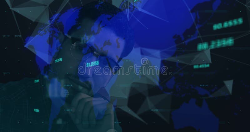 Plexus Networks Against World Map on Black Background Stock Footage - Video of research, world ...