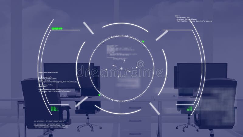 Scope Scanning and Data Processing Against Empty Office Stock Footage ...