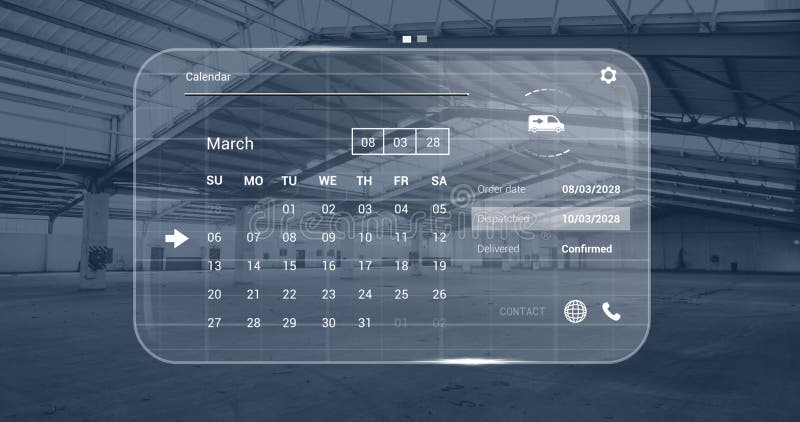Animation of Digital Interface with Icons and Data Processing Over ...