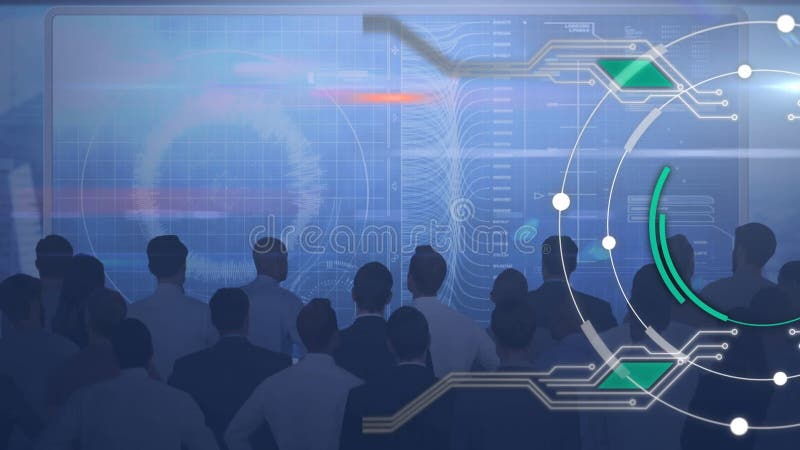 Animation of Digital Interface Over Business People Stock Video - Video ...
