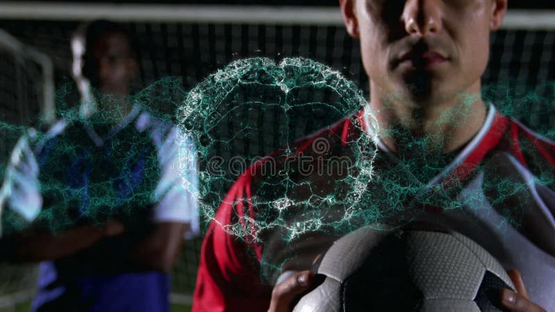 Animation of Model of Digital Brain Over Football Player Stock Video ...