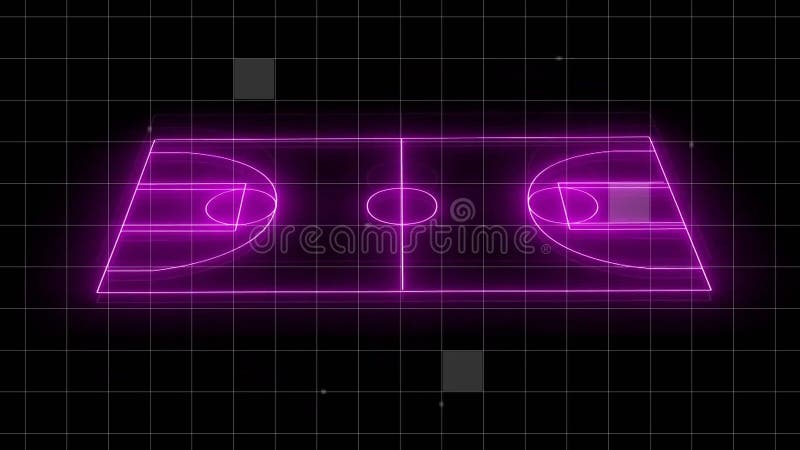 Animation of Digital Neon Field Over Squares on Black Background Stock ...