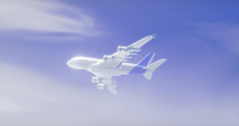 Animation of Digital Plane Over Sky with Clouds Stock Footage - Video ...