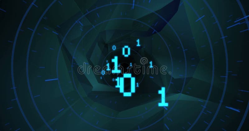 Animation of Digital Screen with Binary Code and Shapes Stock Footage - Video of data, business ...