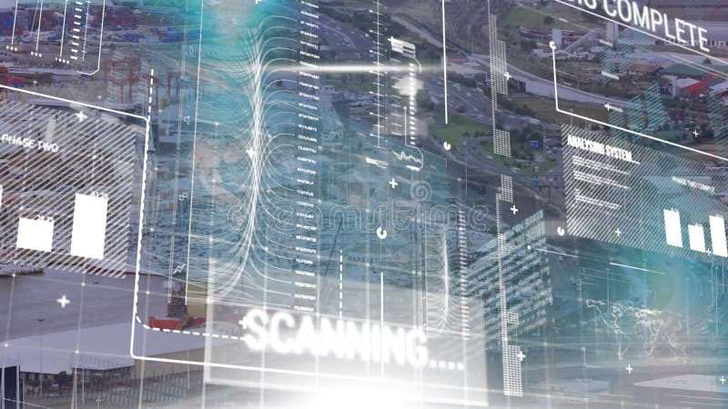 Animation of Digital Screen with Diverse Data and Graphs Processing ...