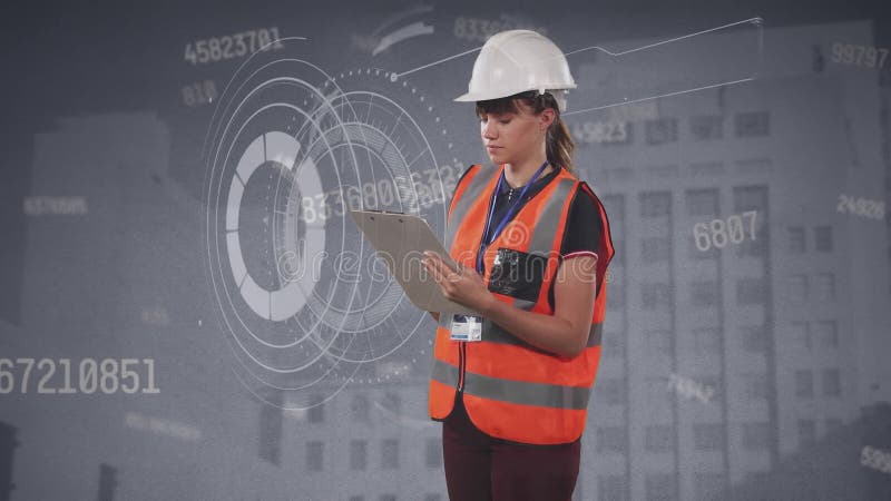 Animation of Digital Screen with Diverse Data and Numbers Over Over ...