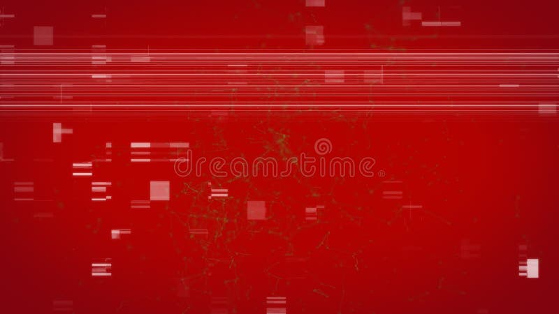 Animation of Digital Screen with Glitch on Red Background Stock Footage ...