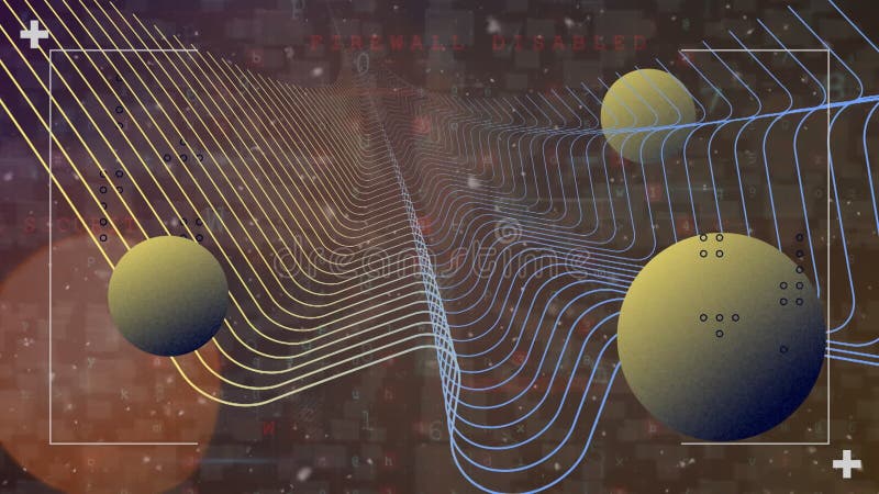 Animation of Digital Screen with Spheres, Waves and Virus Warning Stock ...
