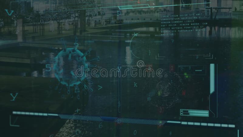 Animation of Digital Screen with Virus, Binary Code, Malware Warning ...