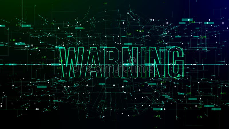 Animation of Digital Space with `Warning` Text Stock Video - Video of ...